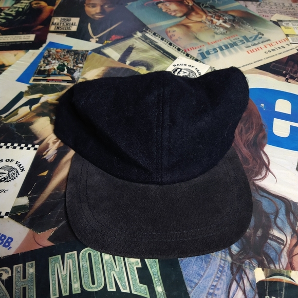 Vintage | Accessories | Vintage Wool And Suede Snapback Hat Cap Retro ...